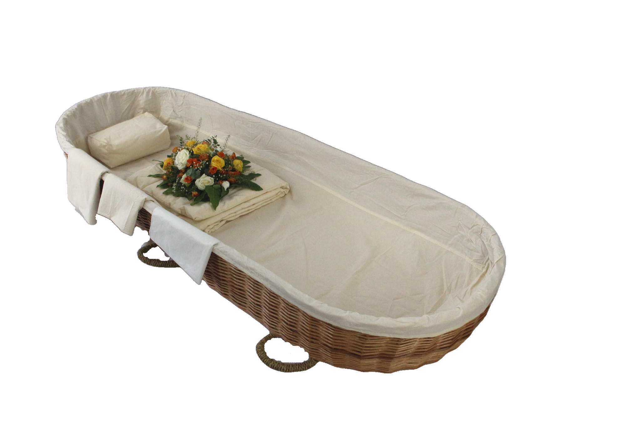 European style Wicker Carrier Natural Funeral Eco-friendly Willow ...
